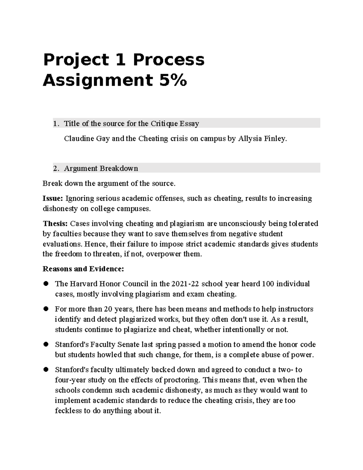 Project 1 - Process-assignment - Project 1 Process Assignment 5% 1. Title of the source for the ...