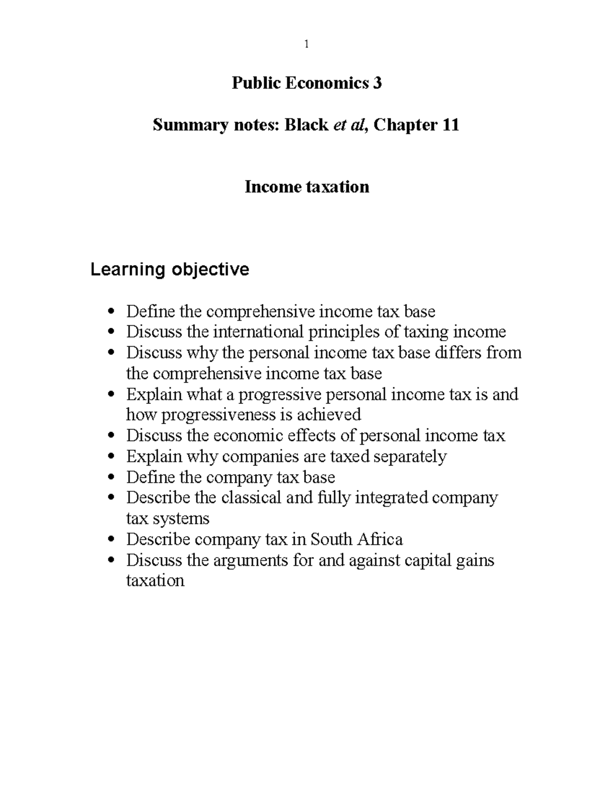 ECS3704-notes- ch 11 - chapter 11 - Public Economics 3 Summary notes ...