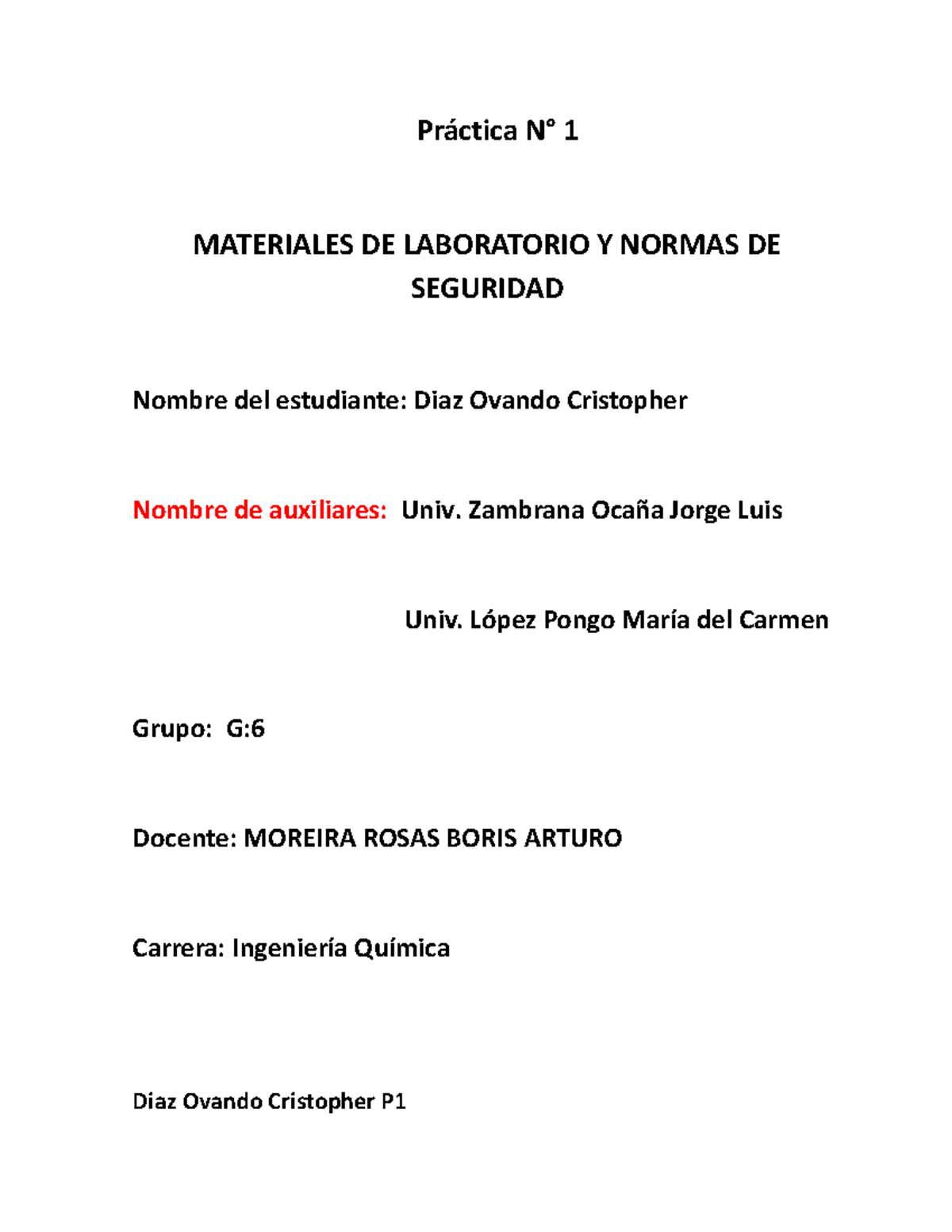 Labo practica 1 - informe de fisica 1 - Práctica N° 1 MATERIALES DE LABORATORIO Y NORMAS DE ...