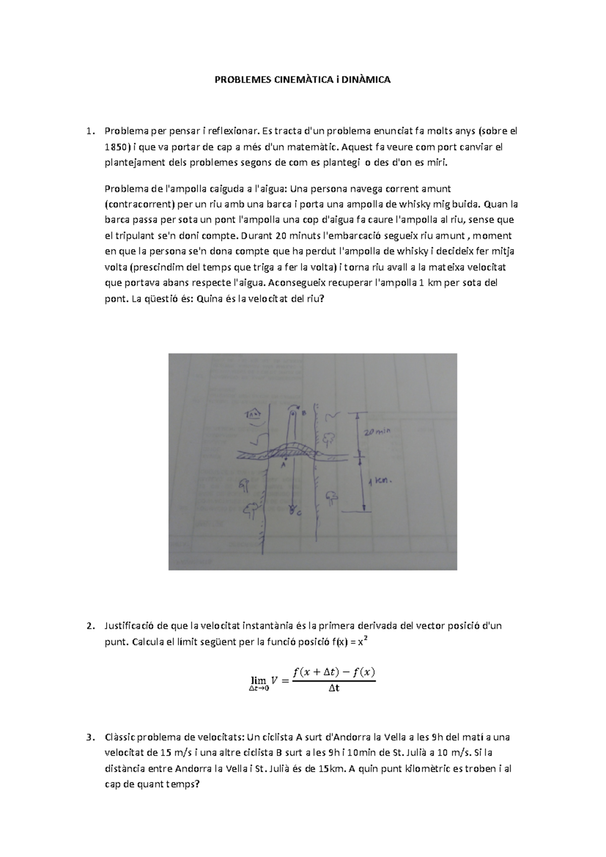 Mòdul 2 Activitats 1 - Assignment - PROBLEMES CINEMÀTICA i DINÀMICA Problema per pensar i - Studocu