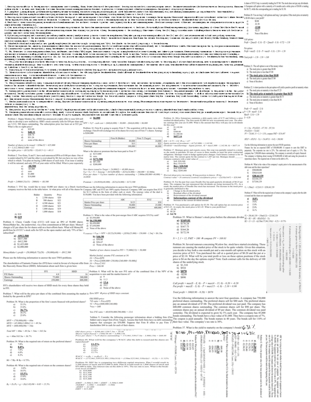 Fin 10 - Fin 10 cheat sheet - The corporation allows for the separation ...