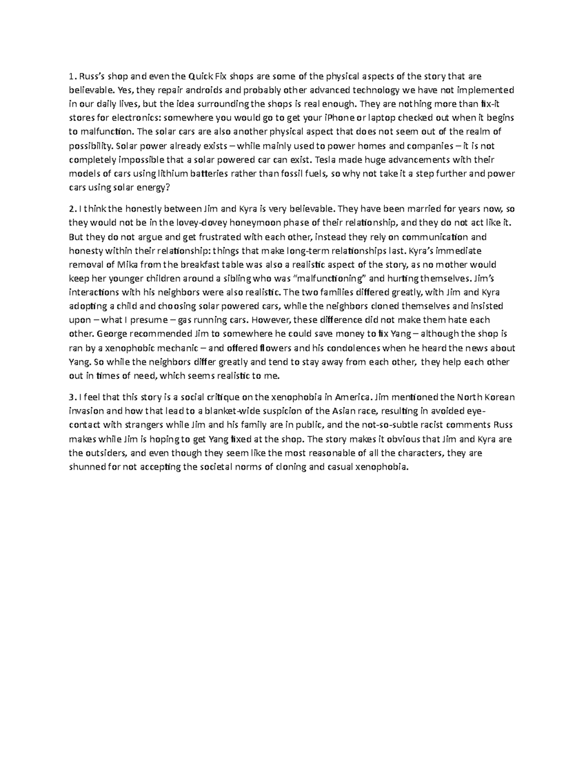 Saying Goodbye to Yang Discussion - Russ’s shop and even the Quick Fix ...