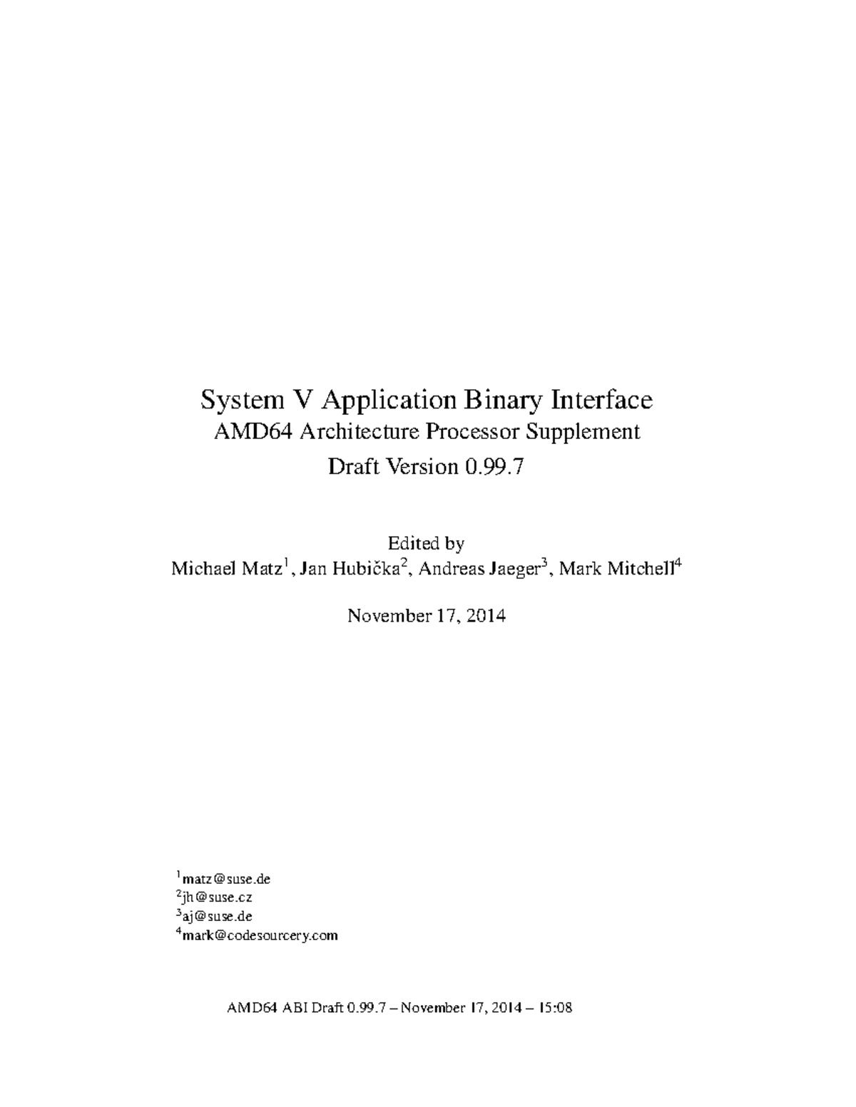 Ps ABI-x86 64 - fast - System V Application Binary Interface AMD64 Architecture Processor ...