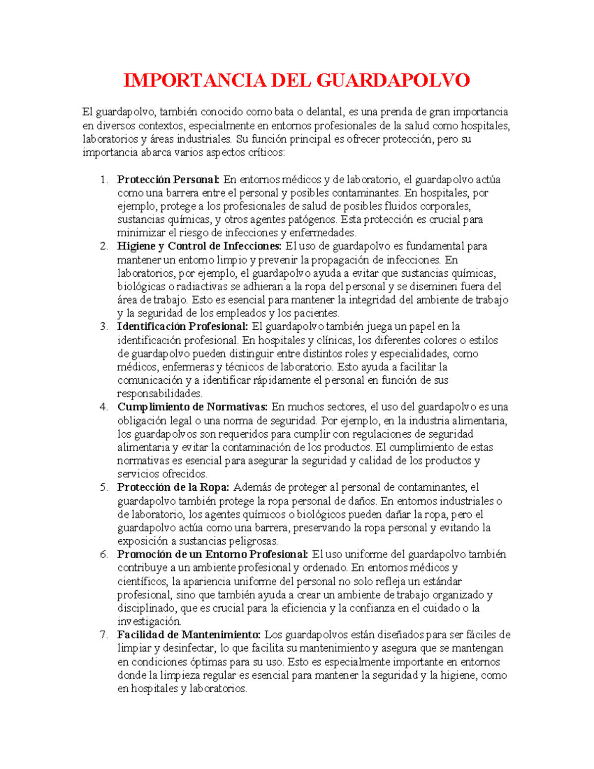 Importancia Del Guardapolvo - IMPORTANCIA DEL GUARDAPOLVO El ...