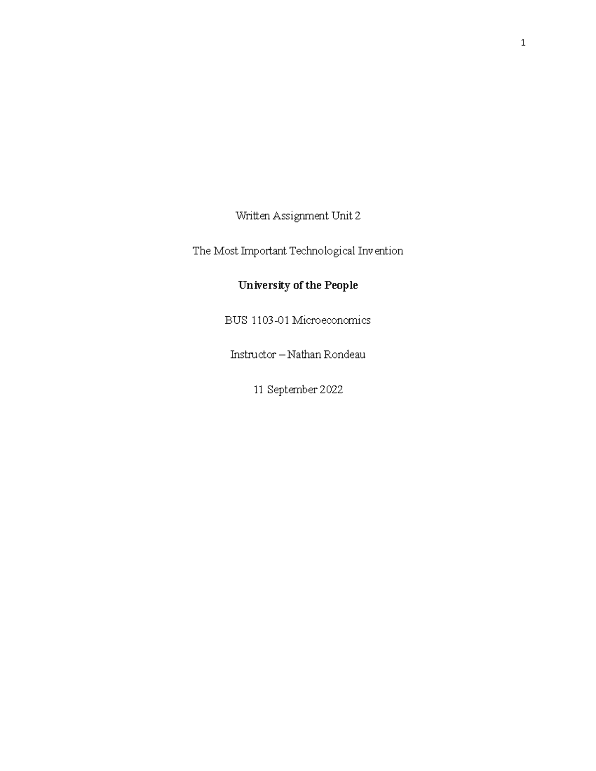 Microecomnomics Unit 2 Written Assignment - Written Assignment Unit 2 ...