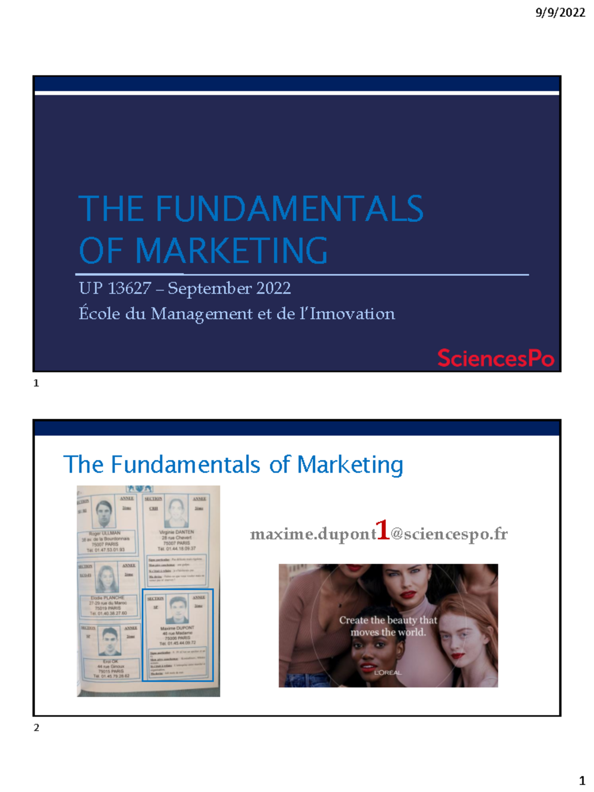 UP 13627 - The fundamentals of marketing - Session 1 - THE FUNDAMENTALS ...