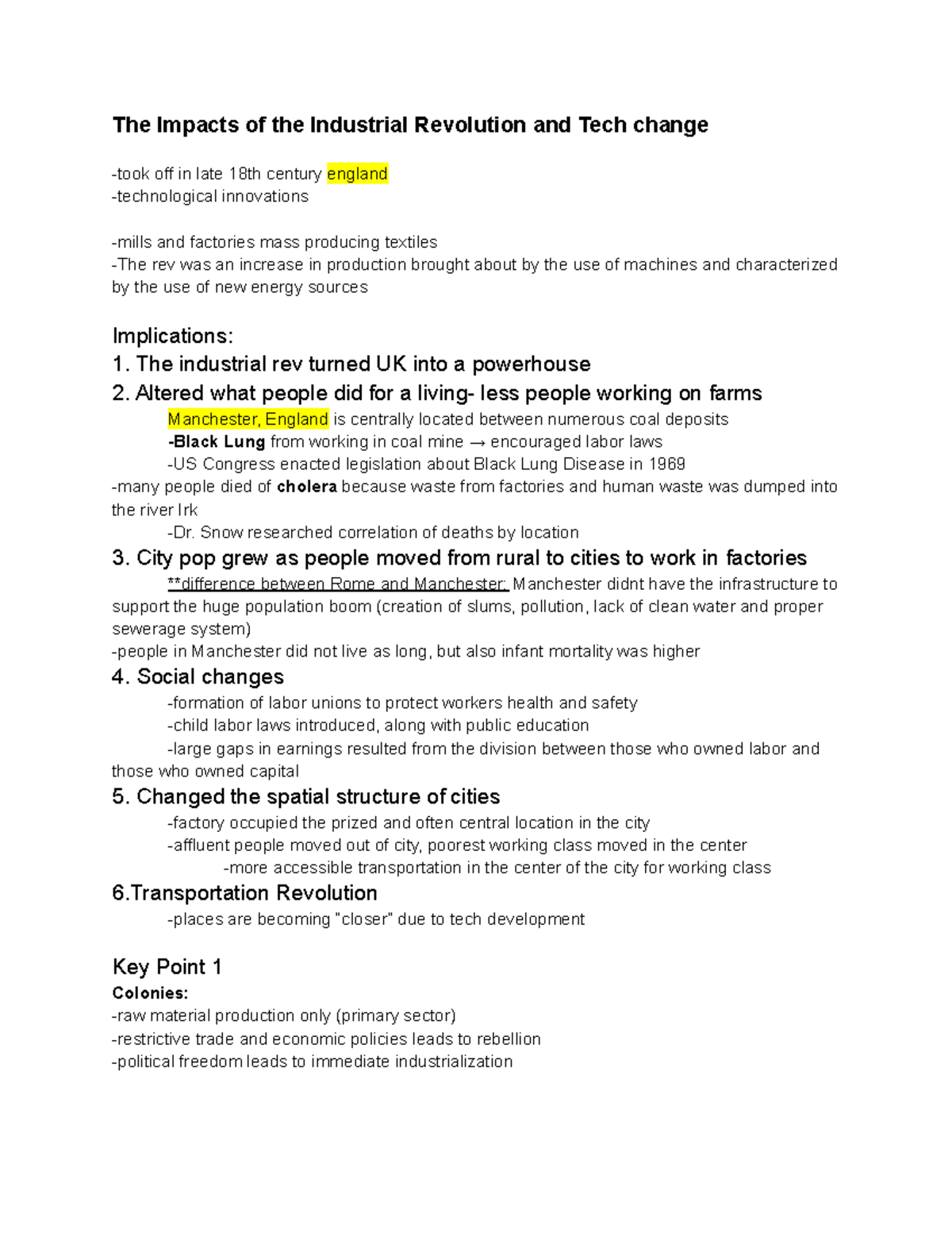 Week 8 - week 8 lecture notes from in-class slides - The Impacts of the ...