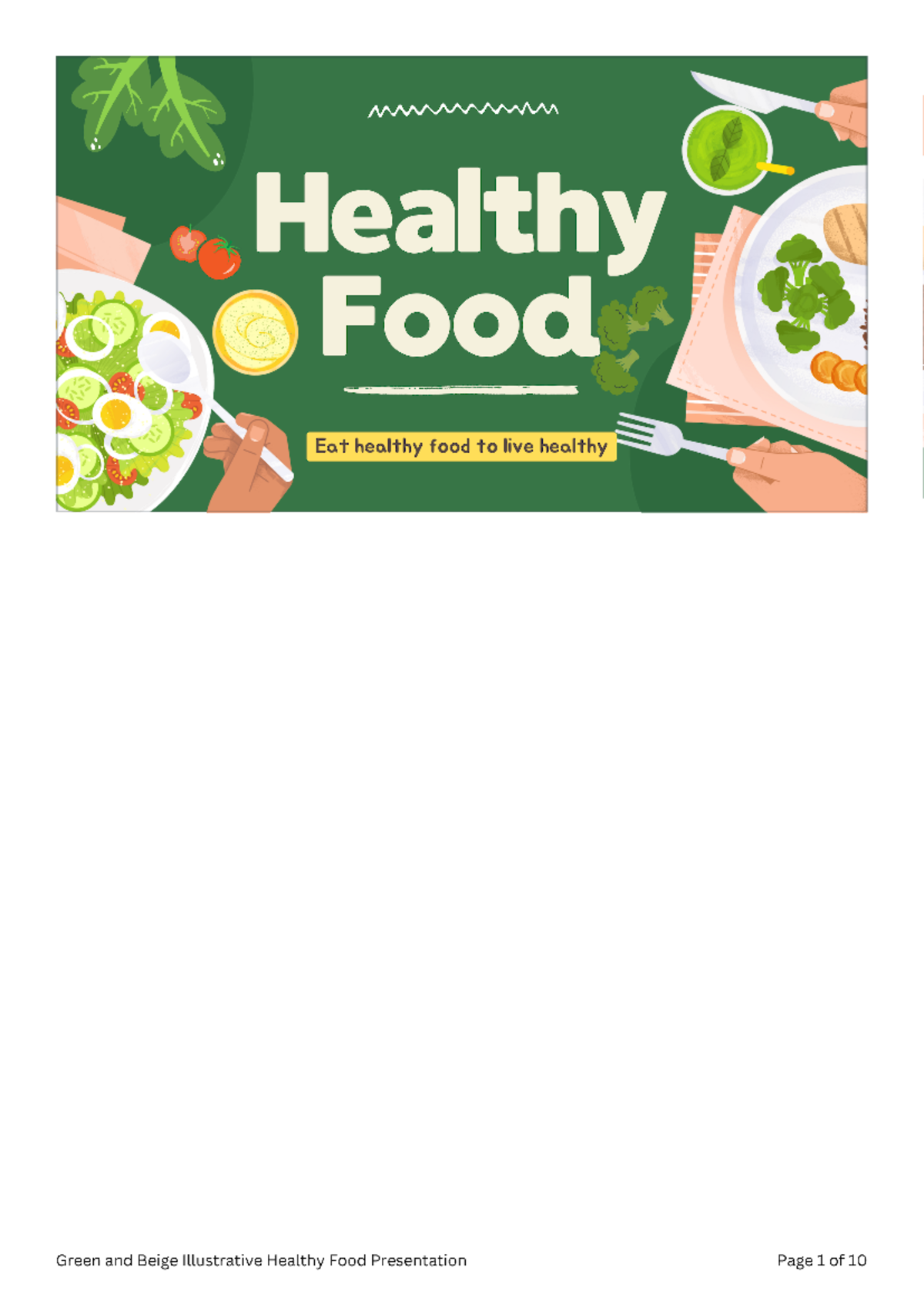 Green and Beige Illustrative Healthy Food Presentation - Studocu