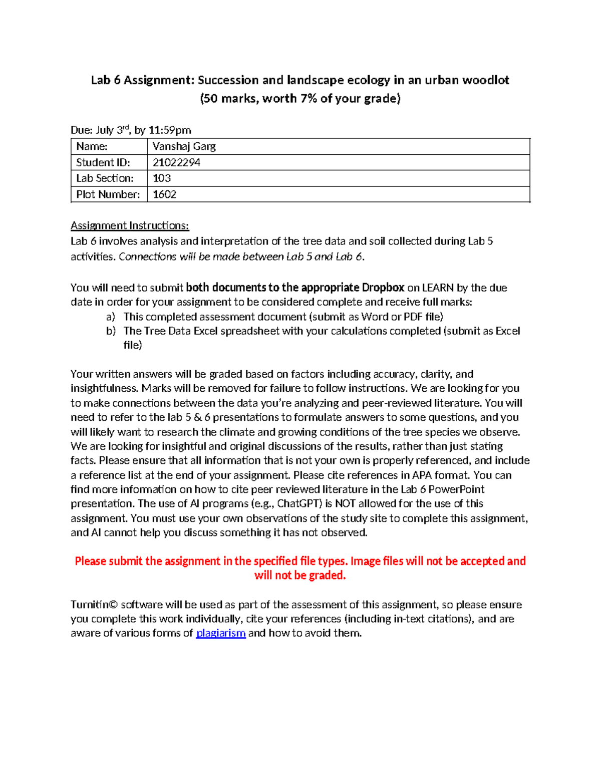 Lab 6 Succession Assignment S2024-Learn - Lab 6 Assignment: Succession and landscape ecology in ...