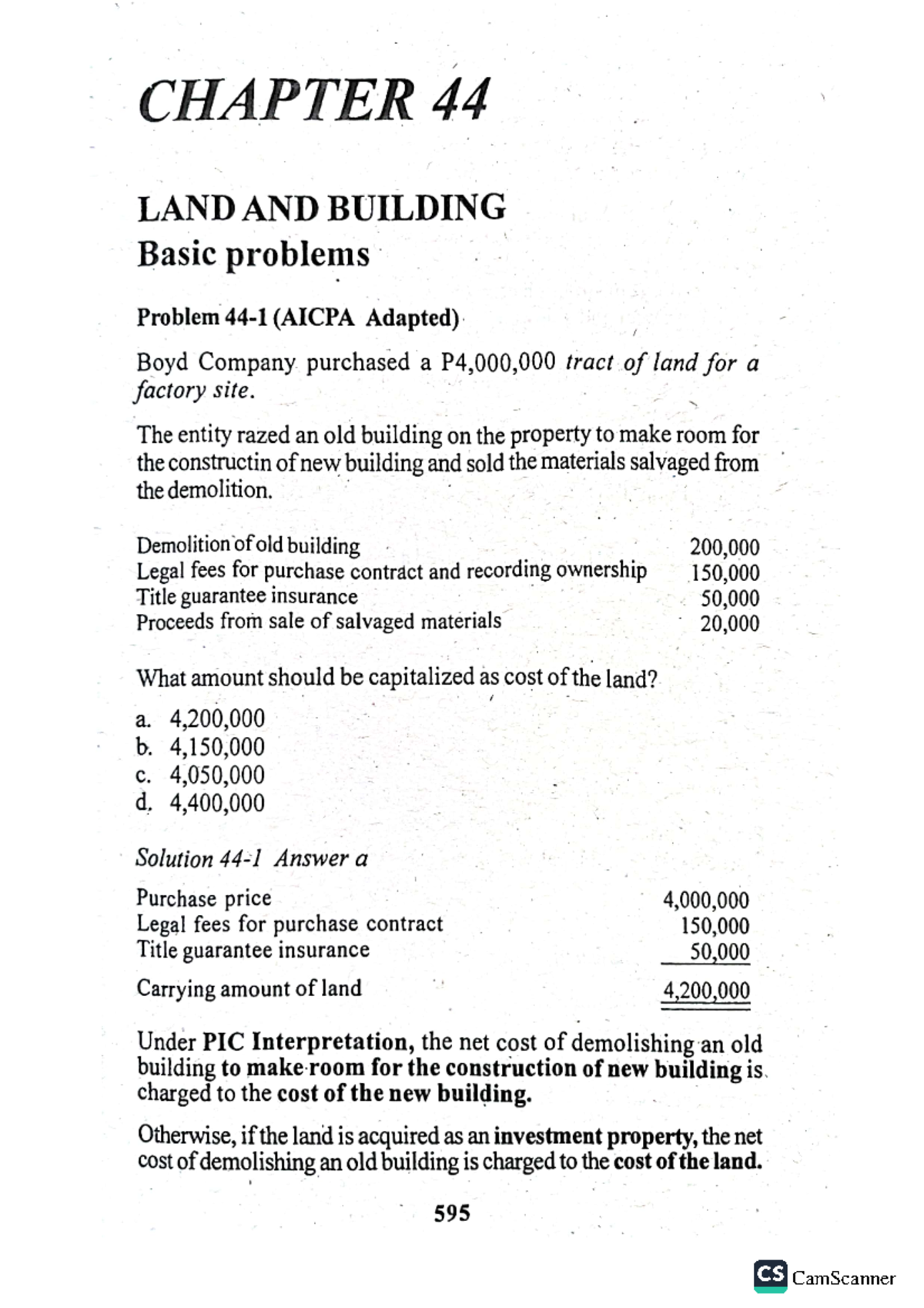Land and Building - Bs accountancy - Studocu
