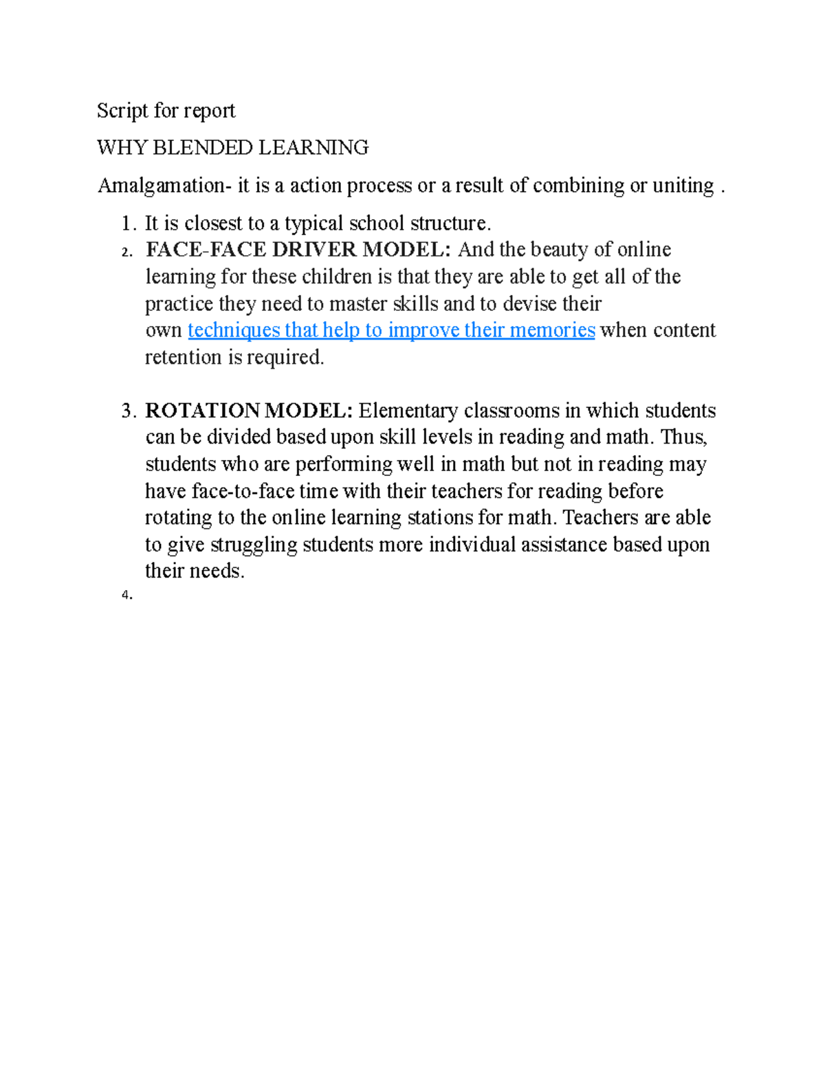 Script for report - Lecture notes - Script for report WHY BLENDED ...