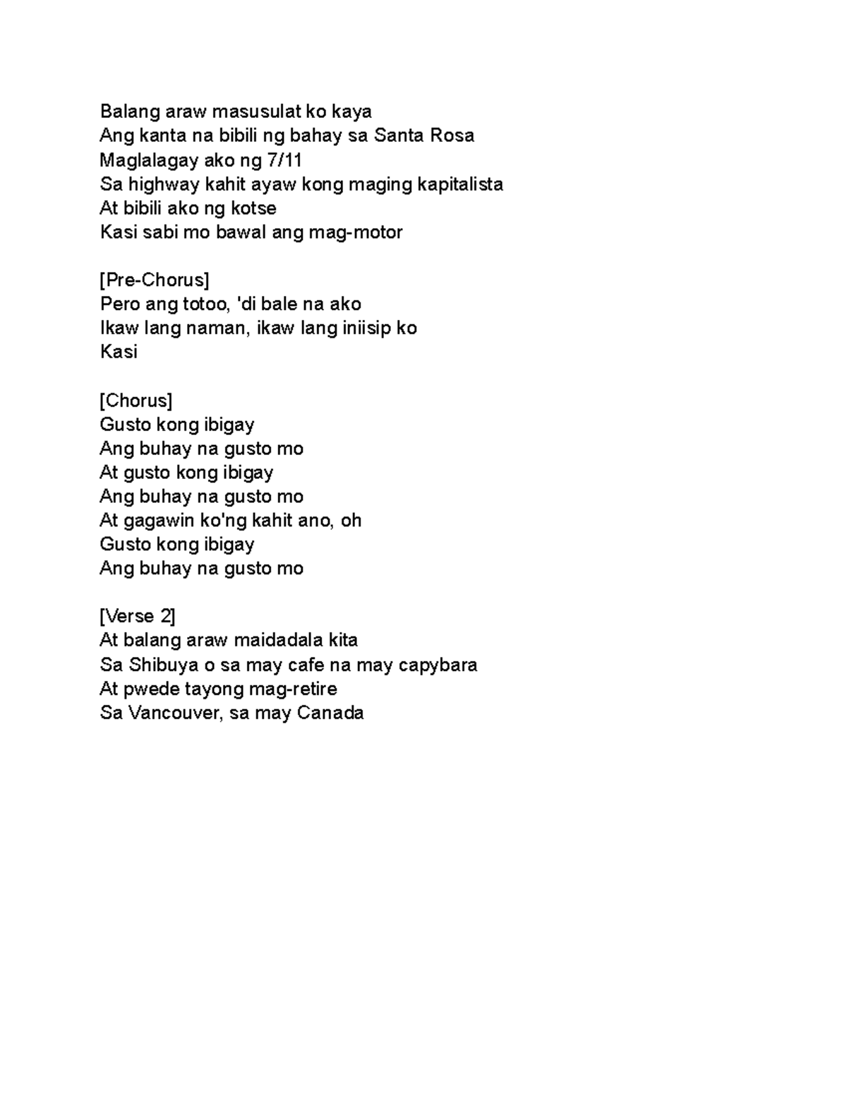 Balang araw masusulat ko kaya - Studocu