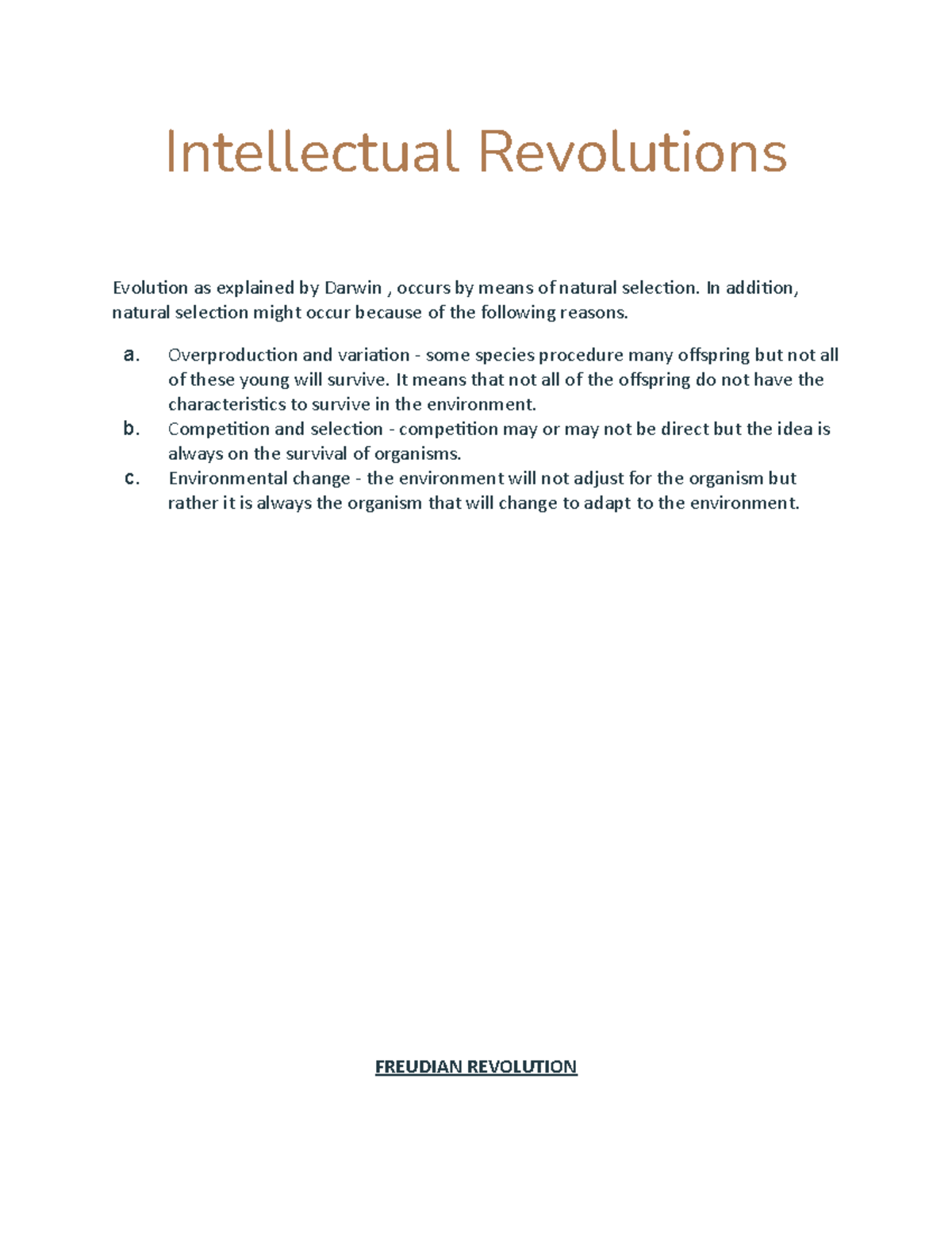 Intellectual Revolutions - Intellectual Revolutions Evolution as ...