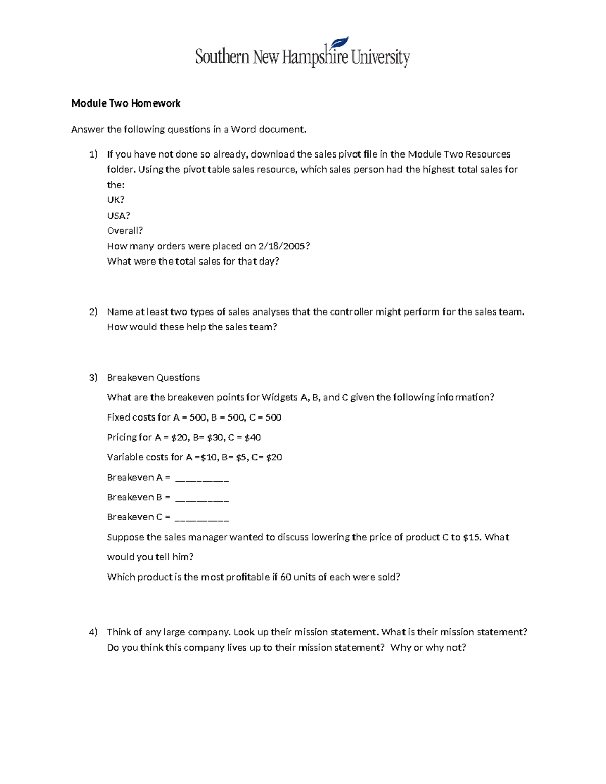 ACC 340 Module Two Homework - Module Two Homework Answer the following ... ACC 340 Module Two Homework - Module Two Homework Answer the following ...