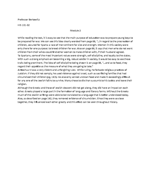 Module 3 Writing Assignment - His 101- Professor Berkowitz Module 3 Writing Assignment "The ...