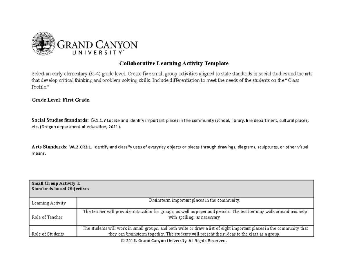 ELM 351 D T5 Collaborative Learning Activity Template - Collaborative ...