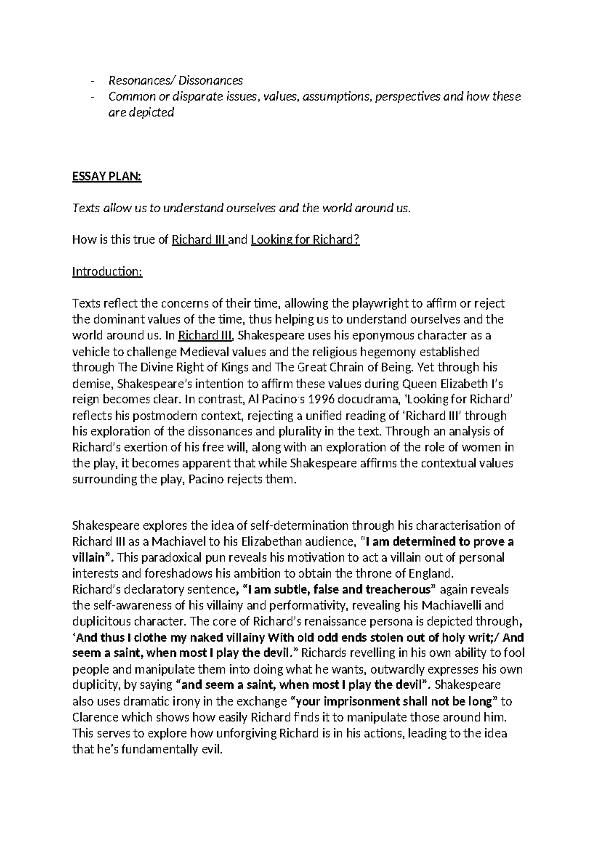 King richard iii essay 6347b48182 bc3 - Resonances/ Dissonances Common ...