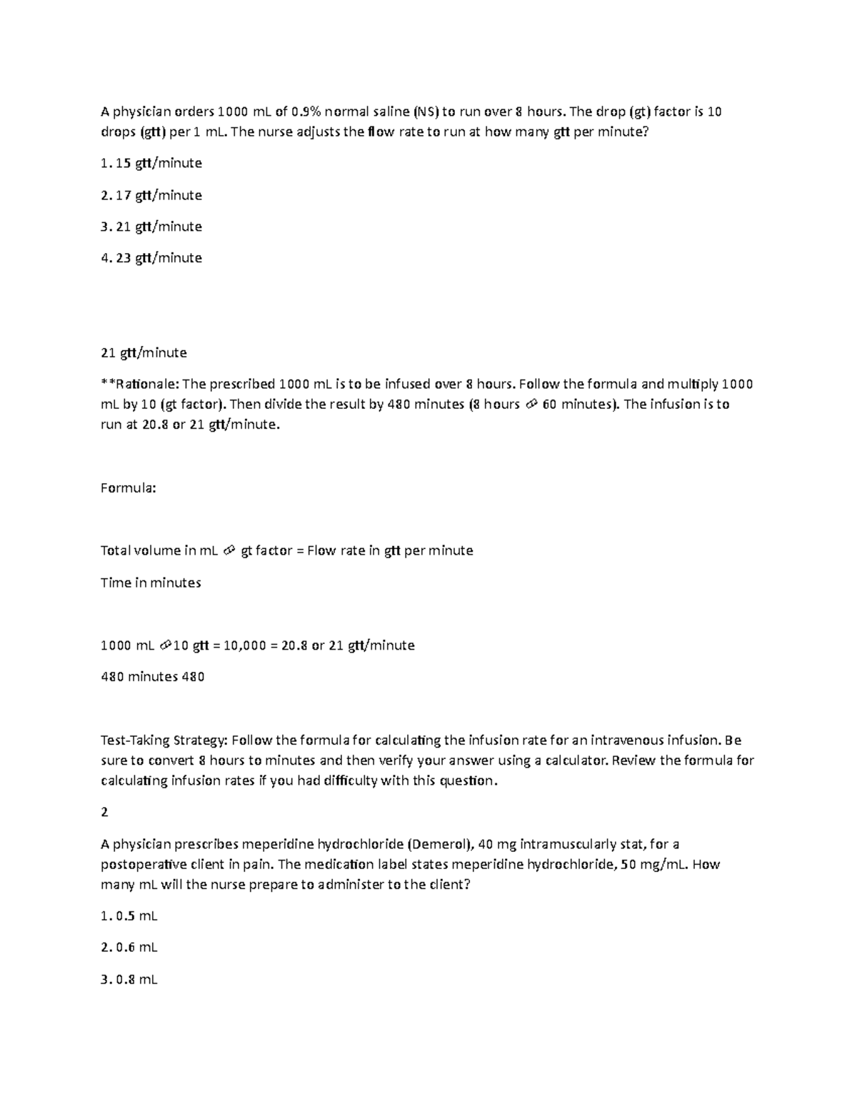 A physician orders 1000 m L of 0 - The drop (gt) factor is 10drops (gtt ...
