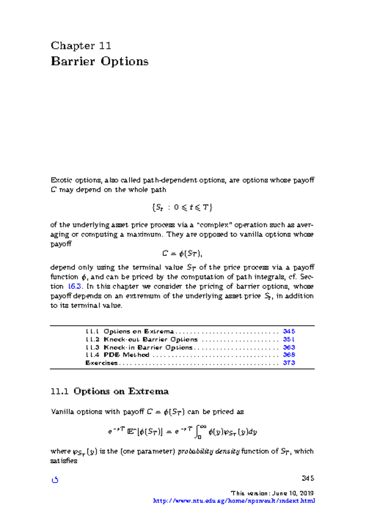 Barrier-options - barrier options - Chapter 11 Barrier Options Exotic ...