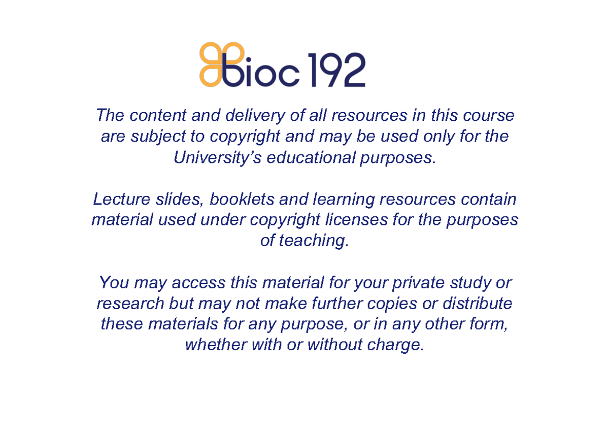 Lecture 7 - Annotated - Slide 1 Twitter: @otagobiochemist Facebook: Biochemistry The content and ...