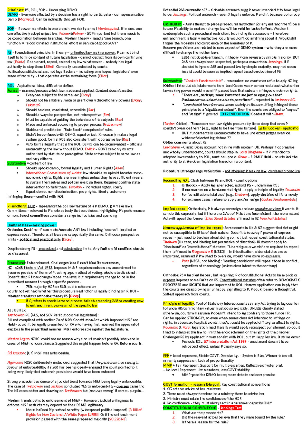 Mid-term Exam Summary: Principles of Law (PS, ROL, SOP) - Principles ...