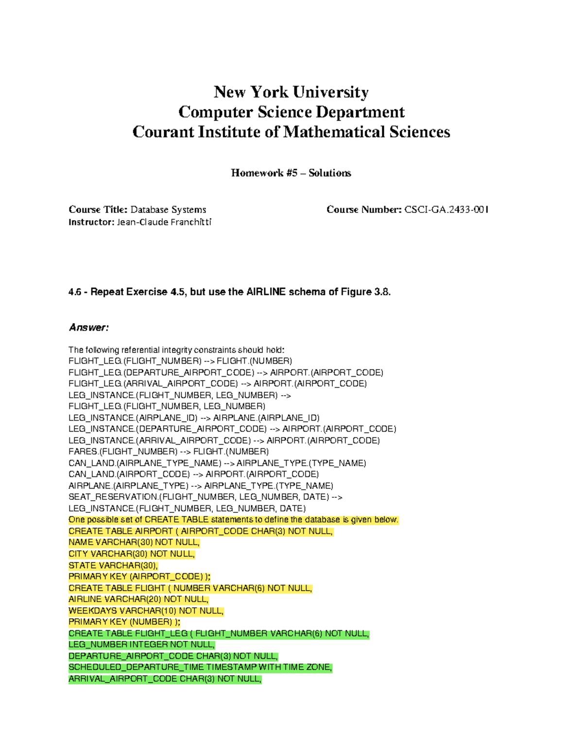 Homework 5 Solutions - New York University Computer Science Department ...