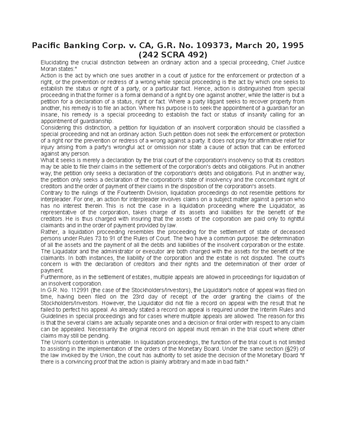 Pacific Banking Corp - v. CA, G. No. 109373, March 20, 1995 (242 SCRA ...