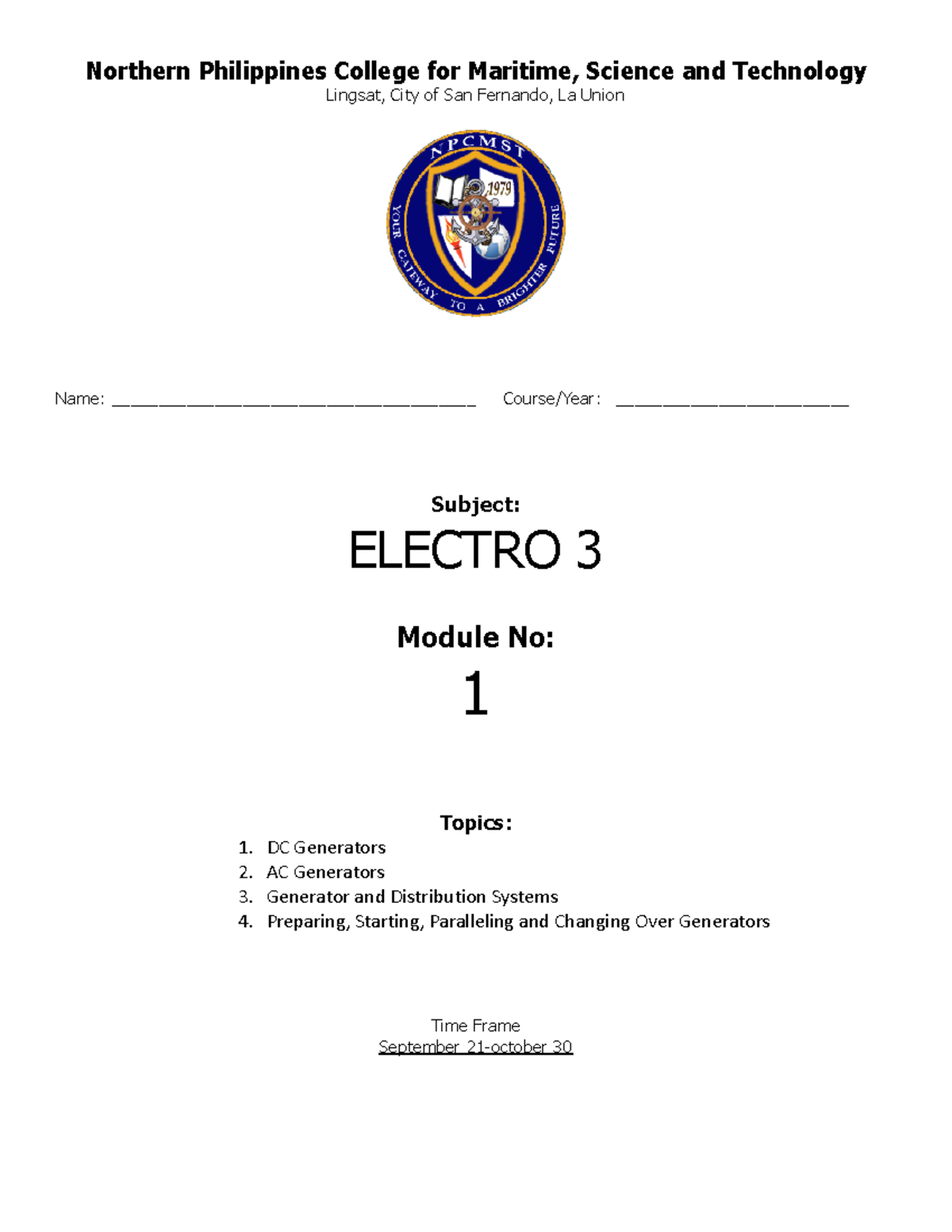 Lesson 1 Parts OF DC Machines - Northern Philippines College for ...