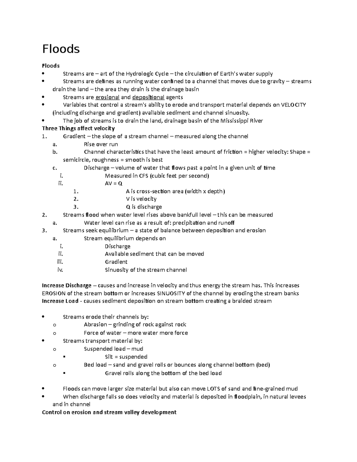 Floods - Lecture notes 10 - Floods Floods - Studocu