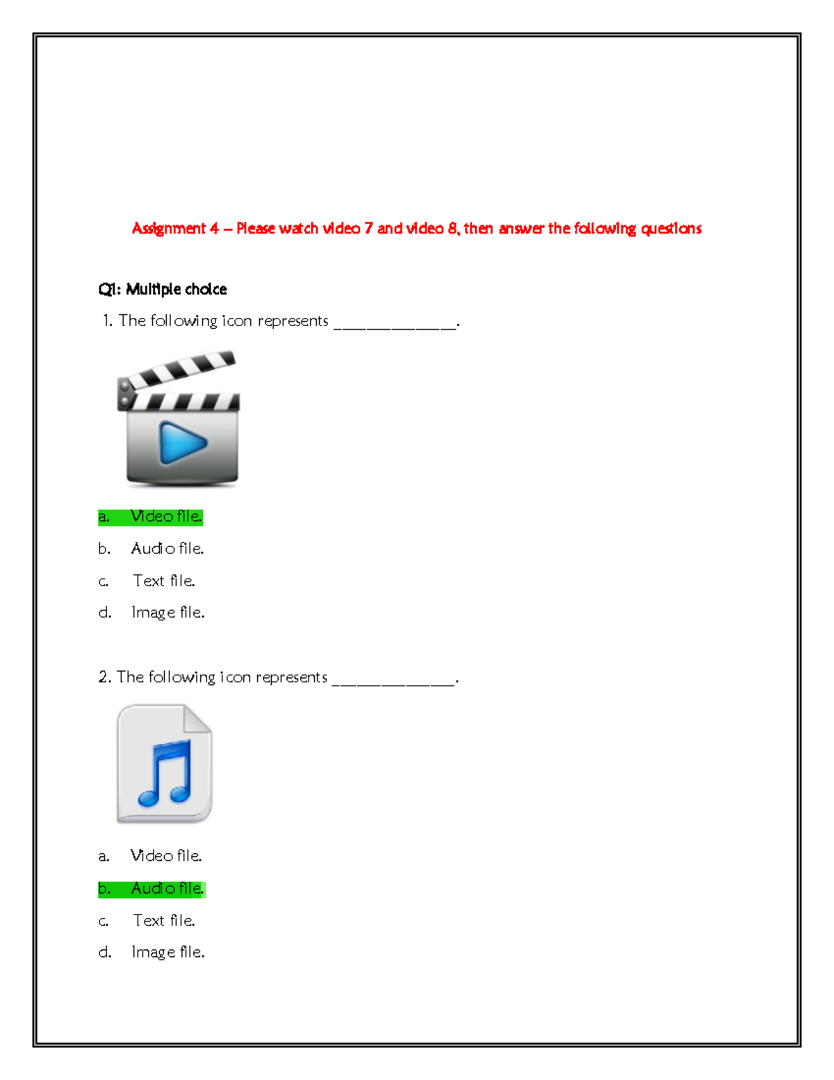 Ass4(video 7+8)22 - Al-Balqa Applied University Followed Computer Skills Assignment 1- Prepared ...