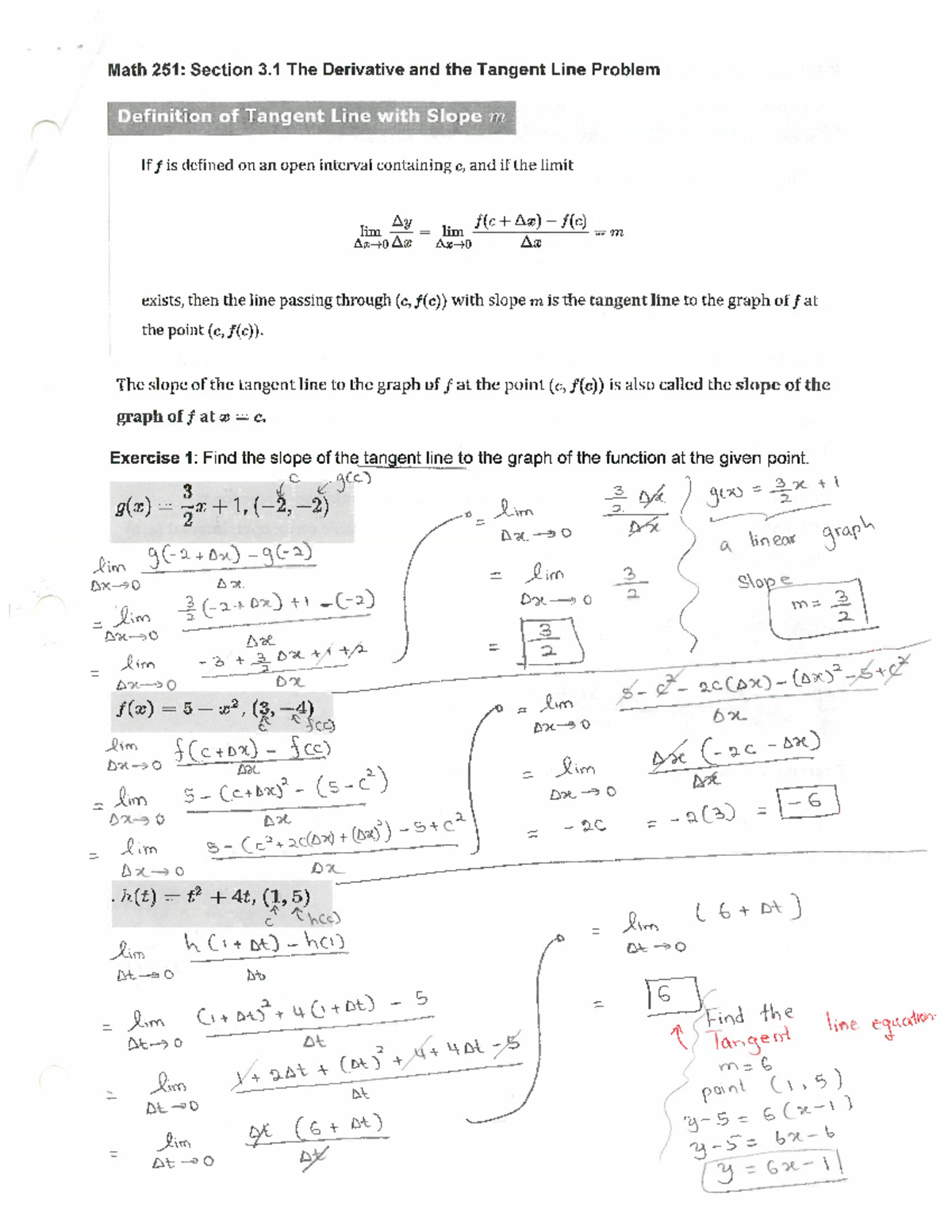 Section 3.1 completed notes - MATH 251 - Studocu