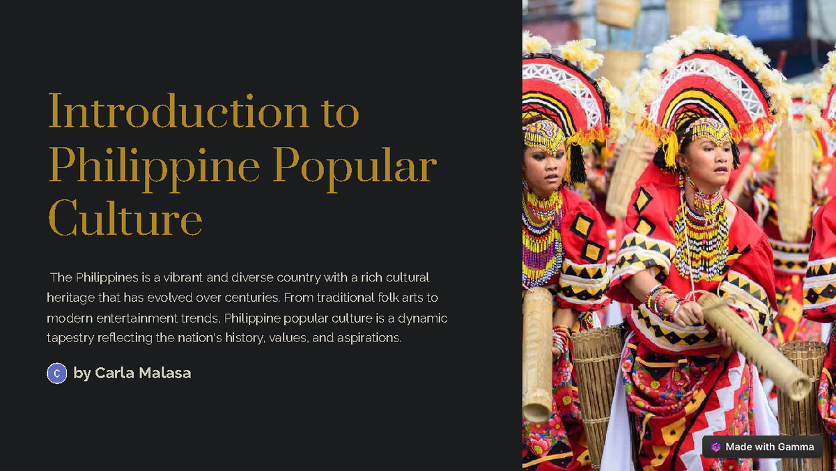 Introduction to Philippine Popular Culture - Introduction to Philippine ...