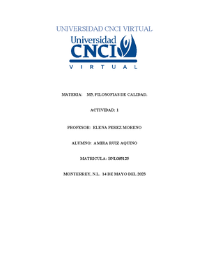 Actividad 1 - .......................... - Universidad CNCI Virtual Tutor: Dora Ivonne Martínez ...