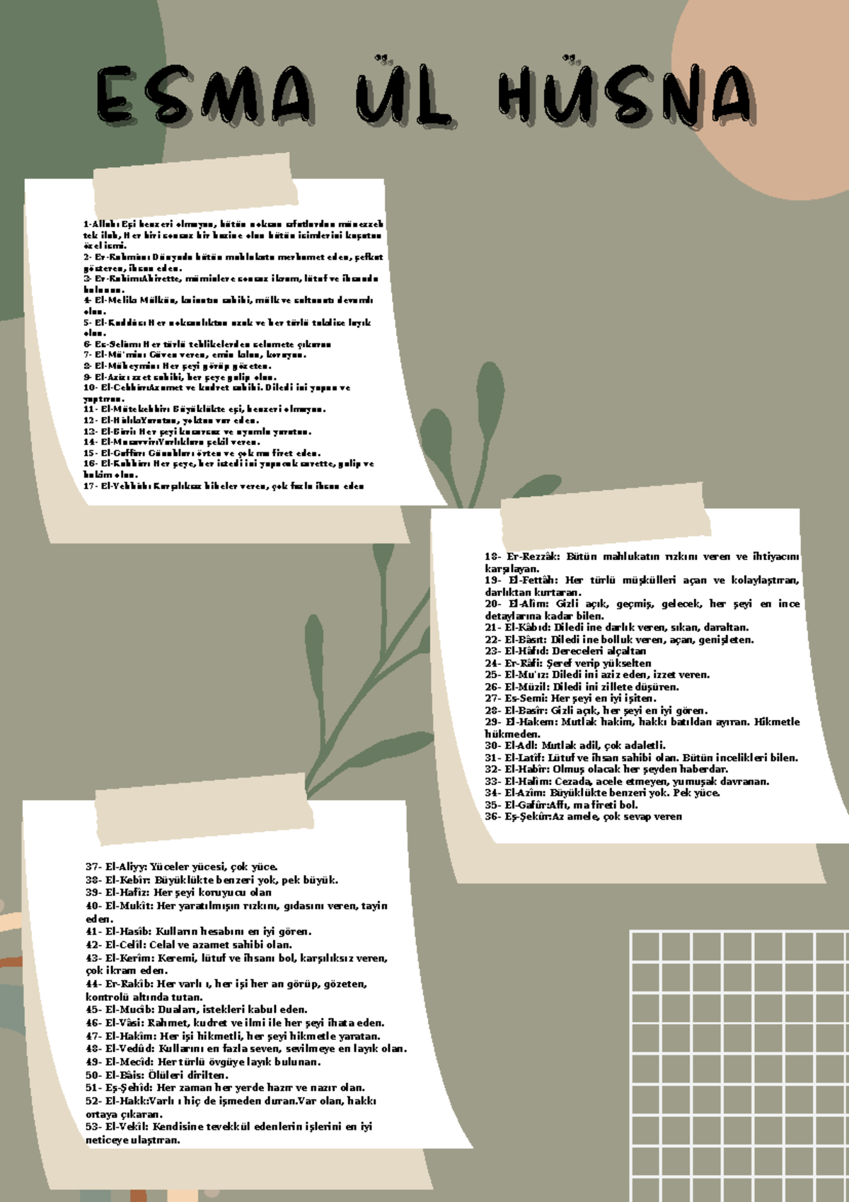 Green Aesthetic Weekly Schedule Planner Illustrated A4 Document - E S M ...