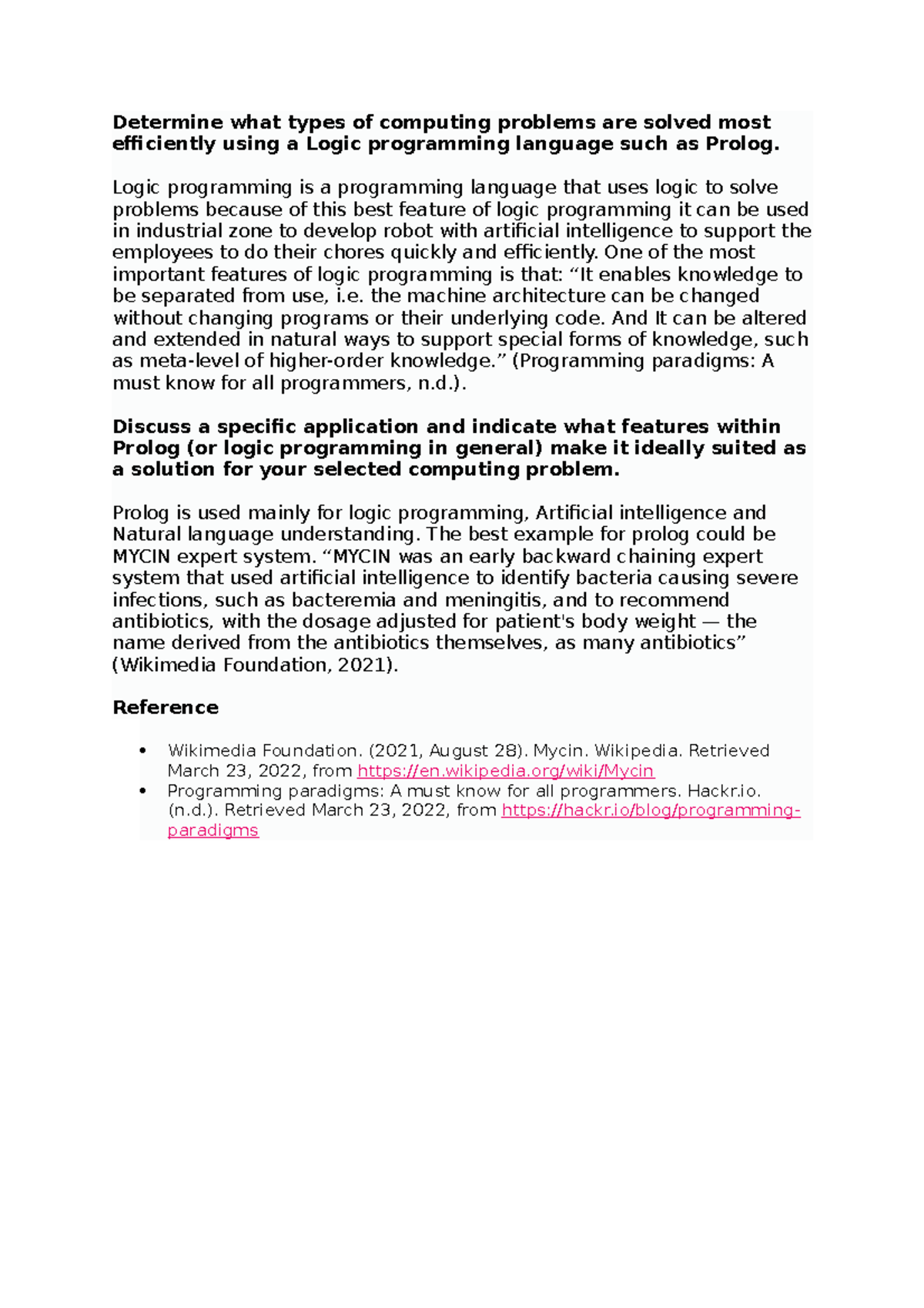Discussion 7 solution - Determine what types of computing problems are ...