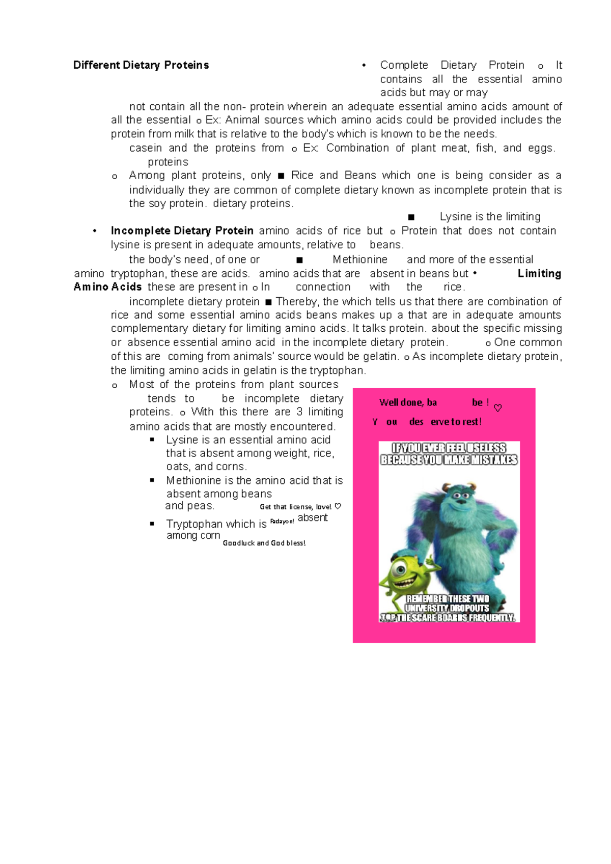 Different Dietary Proteins - casein and the proteins from o Ex ...