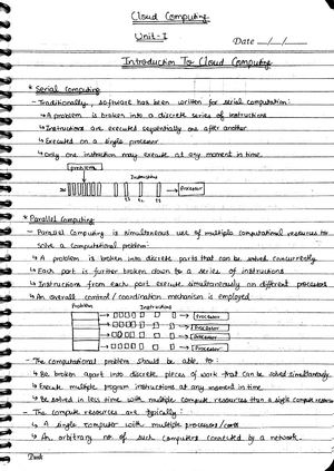 Handwritten-cloud-computing - Cloud Computing - Studocu