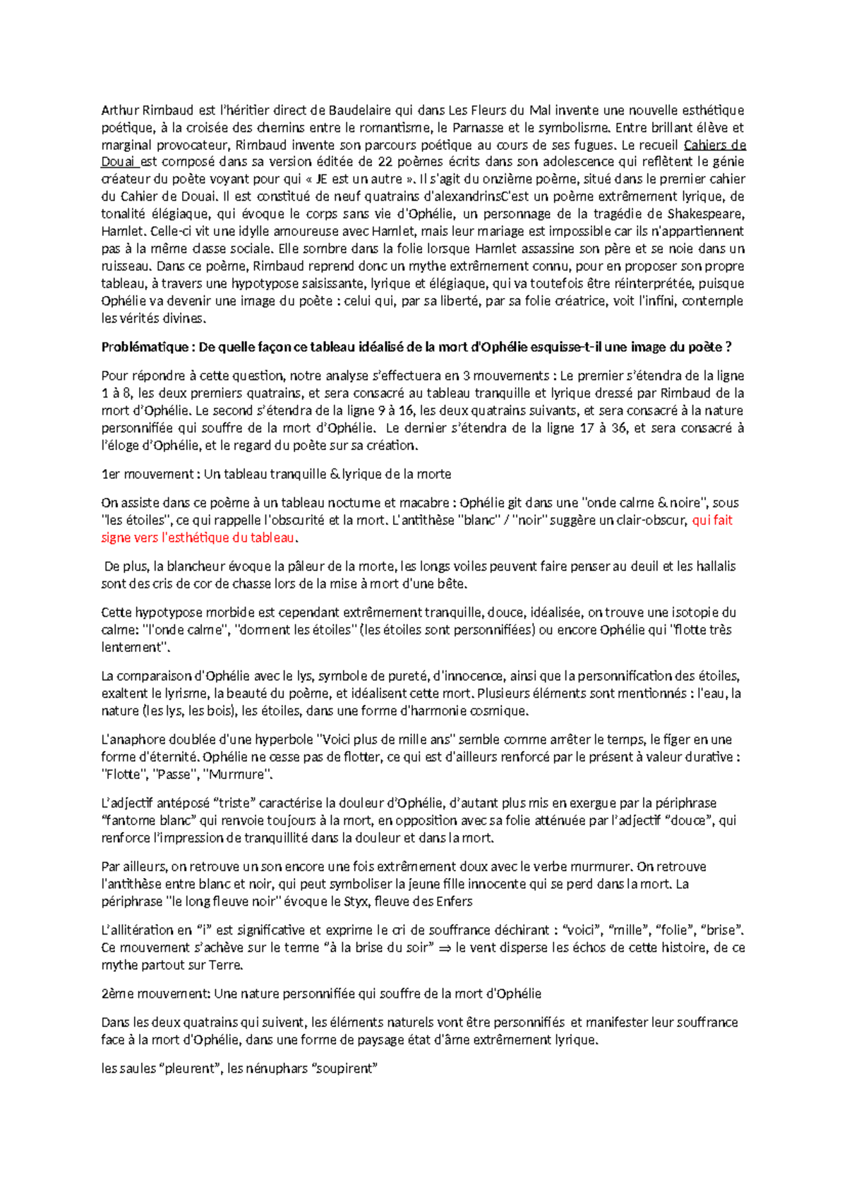 Arthur Rimbaud est l - dissertation - Arthur Rimbaud est l’héritier ...