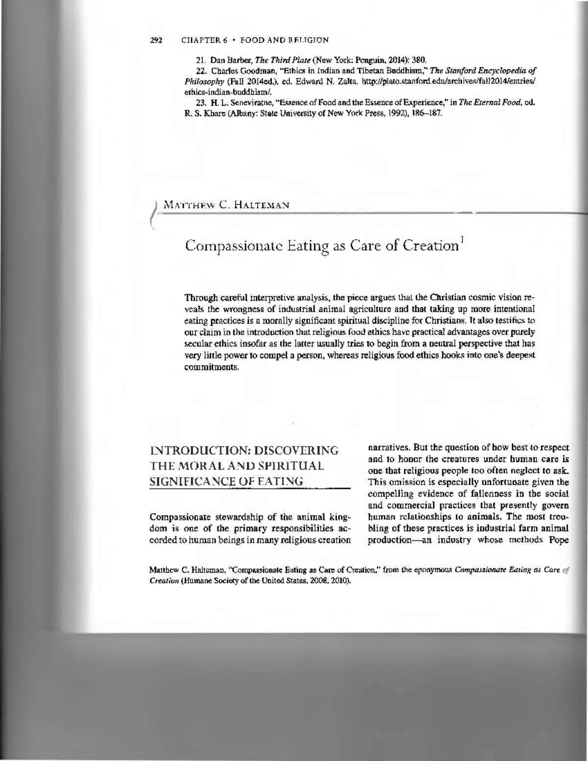 Halteman 2008 compassionate care - ANT 260 - Studocu