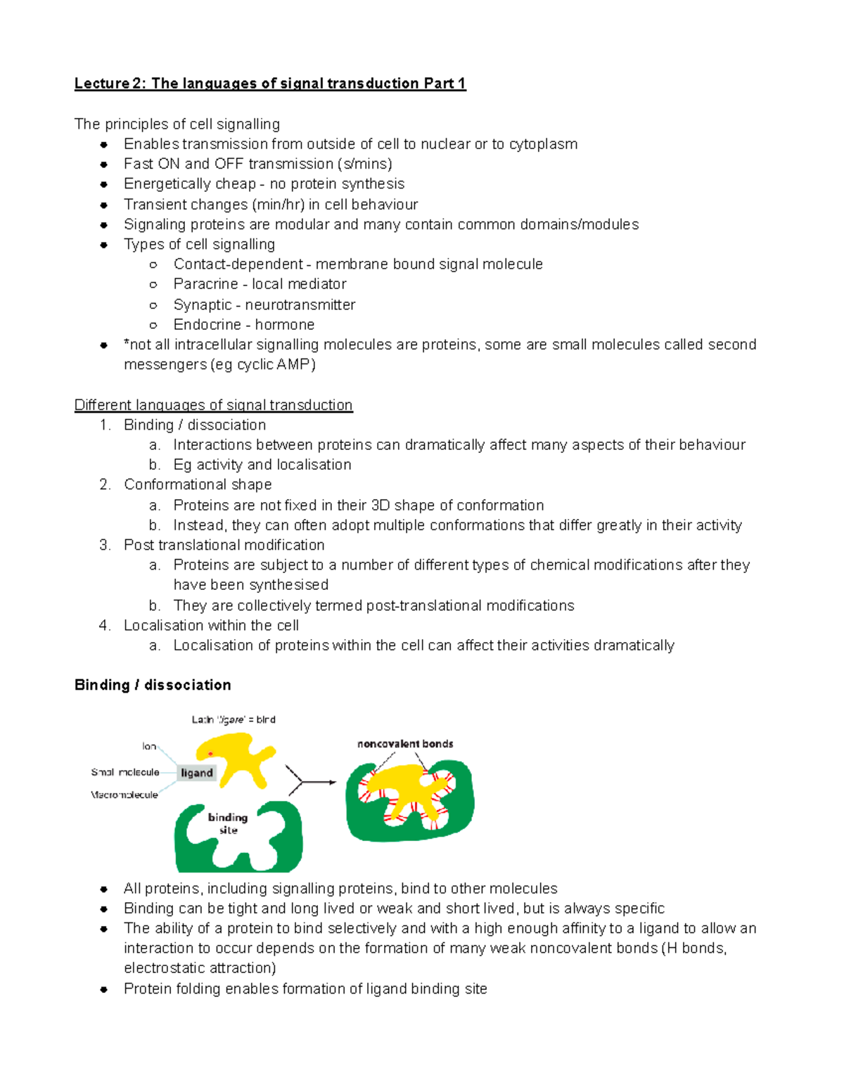 The dynamic cell BB2002 4 - Lecture 2: The languages of signal ...