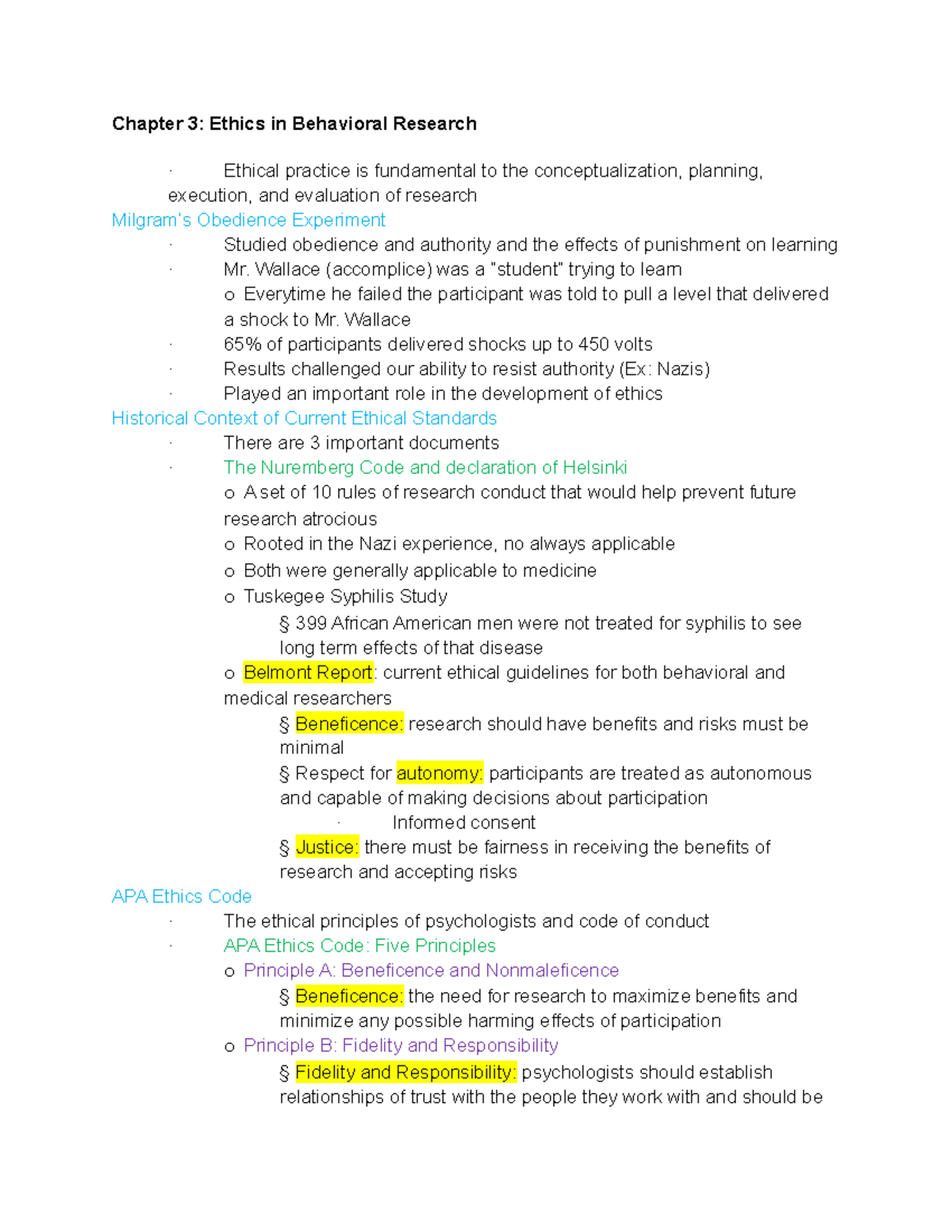 Chapater 3 Ethics in Behavioral Research - Chapter 3: Ethics in ...