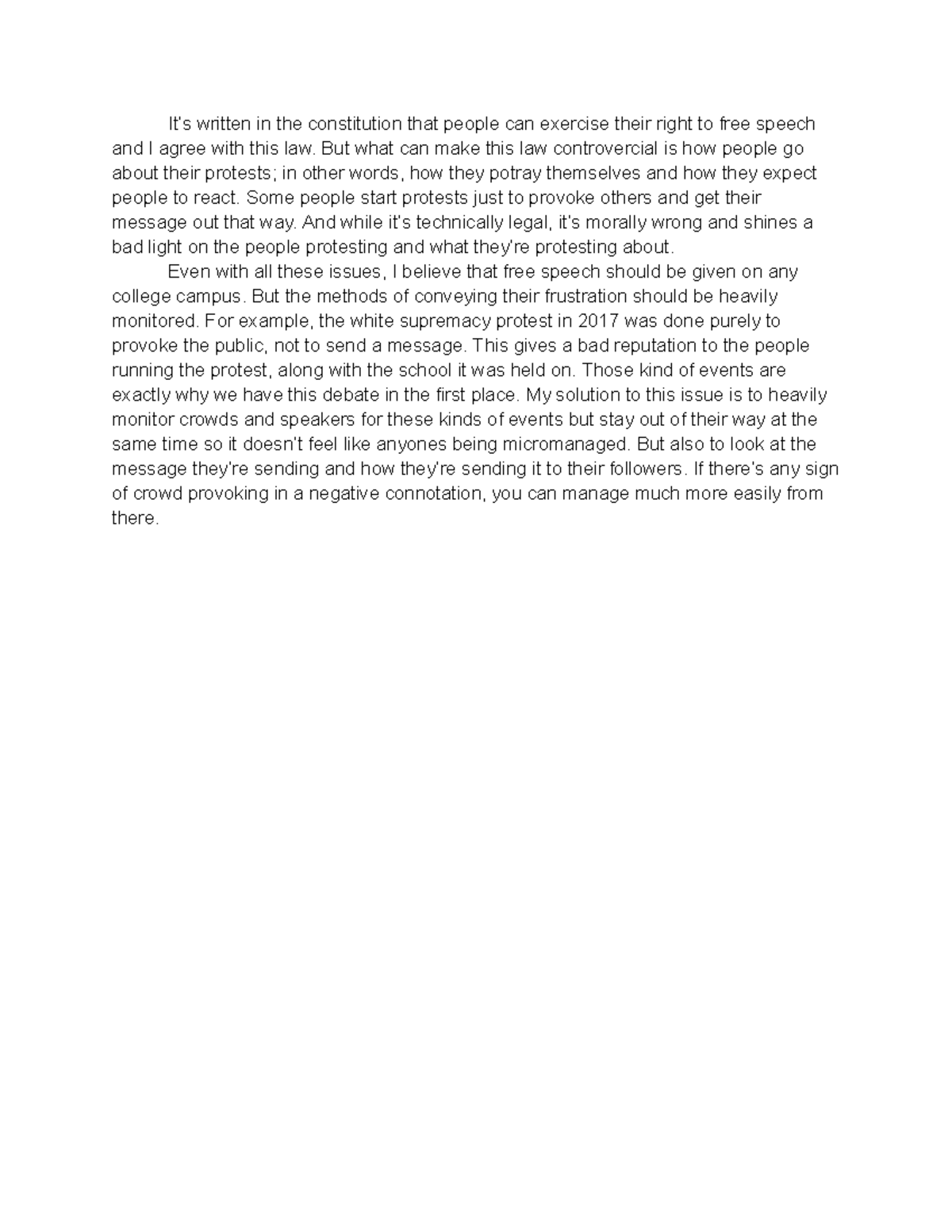 Diagnostic Writing - groggily goo - It’s written in the constitution ...