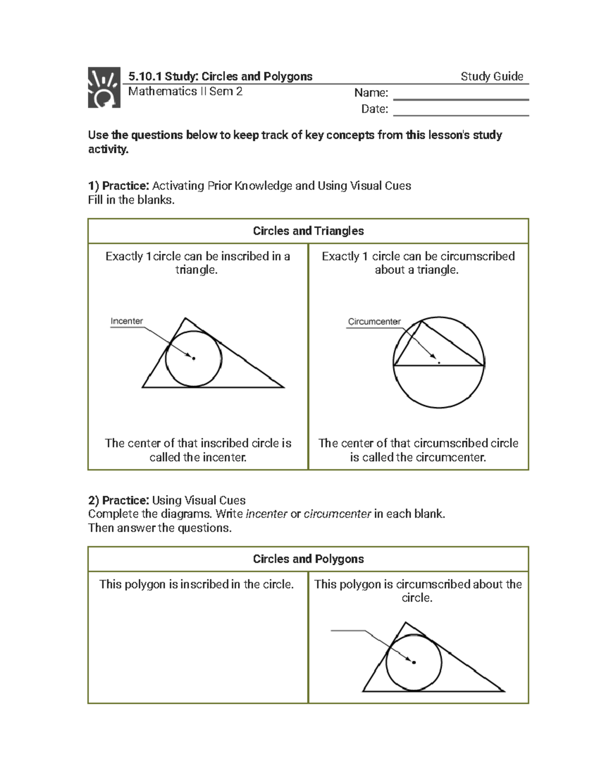 5.10.1 Study - Circles and Polygons (Study guide) - 5.10 Study: Circles ...