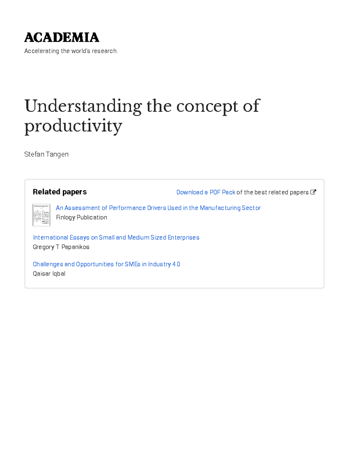 Understanding The Concept of Productivity 1 (Production and Operations ...