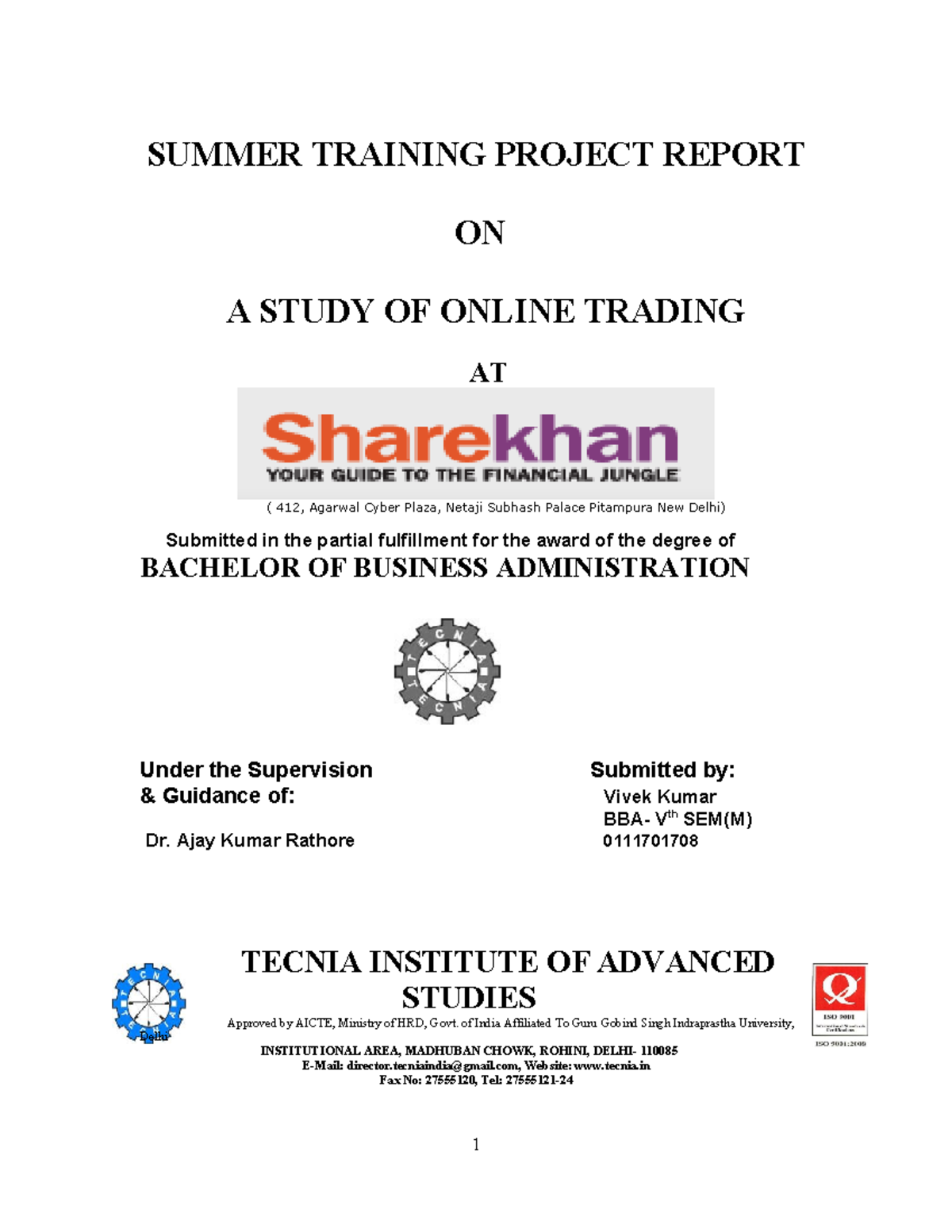 Pdfcoffee - file - SUMMER TRAINING PROJECT REPORT ON A STUDY OF ONLINE ...