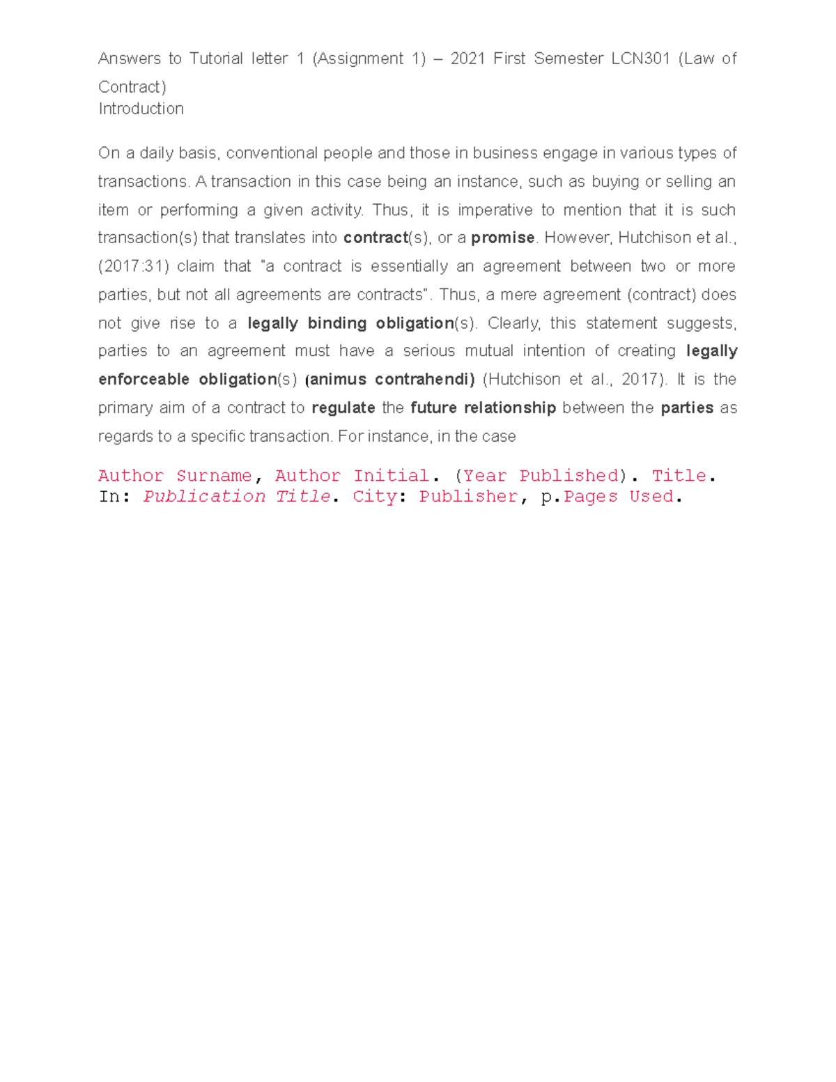 Introduction - Approach to essay writing - Answers to Tutorial letter 1 ...