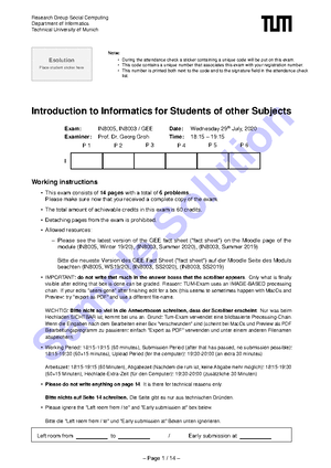 Sheet 01 Solution - Exercise Session for Introduction into Computer Science (for non Informatics ...