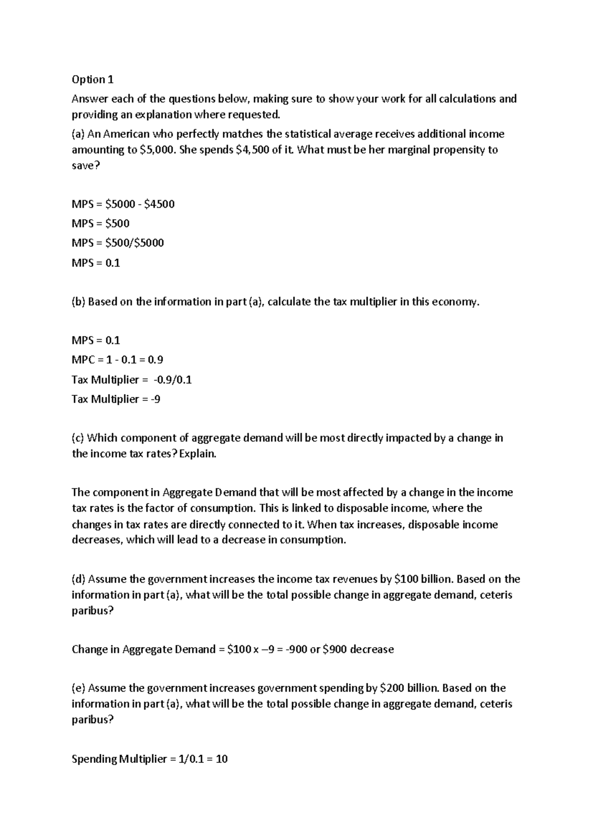 03.02 Multipliers - MULT - Option 1 Answer each of the questions below ...