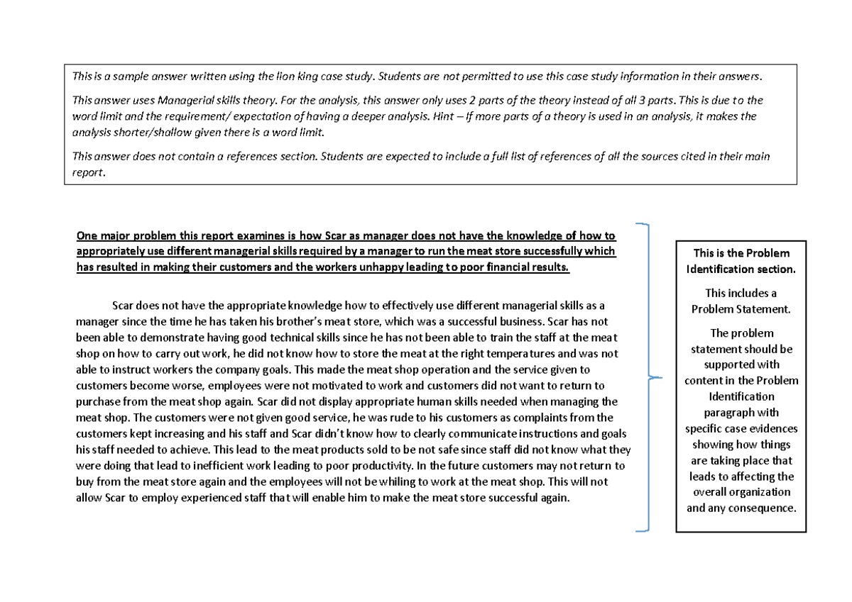 Sample - 1 x Major problem Identification and Analysis - This is the ...
