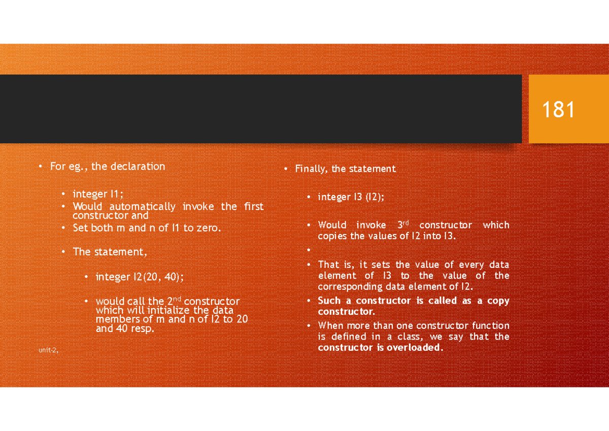 Full Digital 13 Complete Notes On Overloaded Constructor For Eg The Declaration Integer I1 3221
